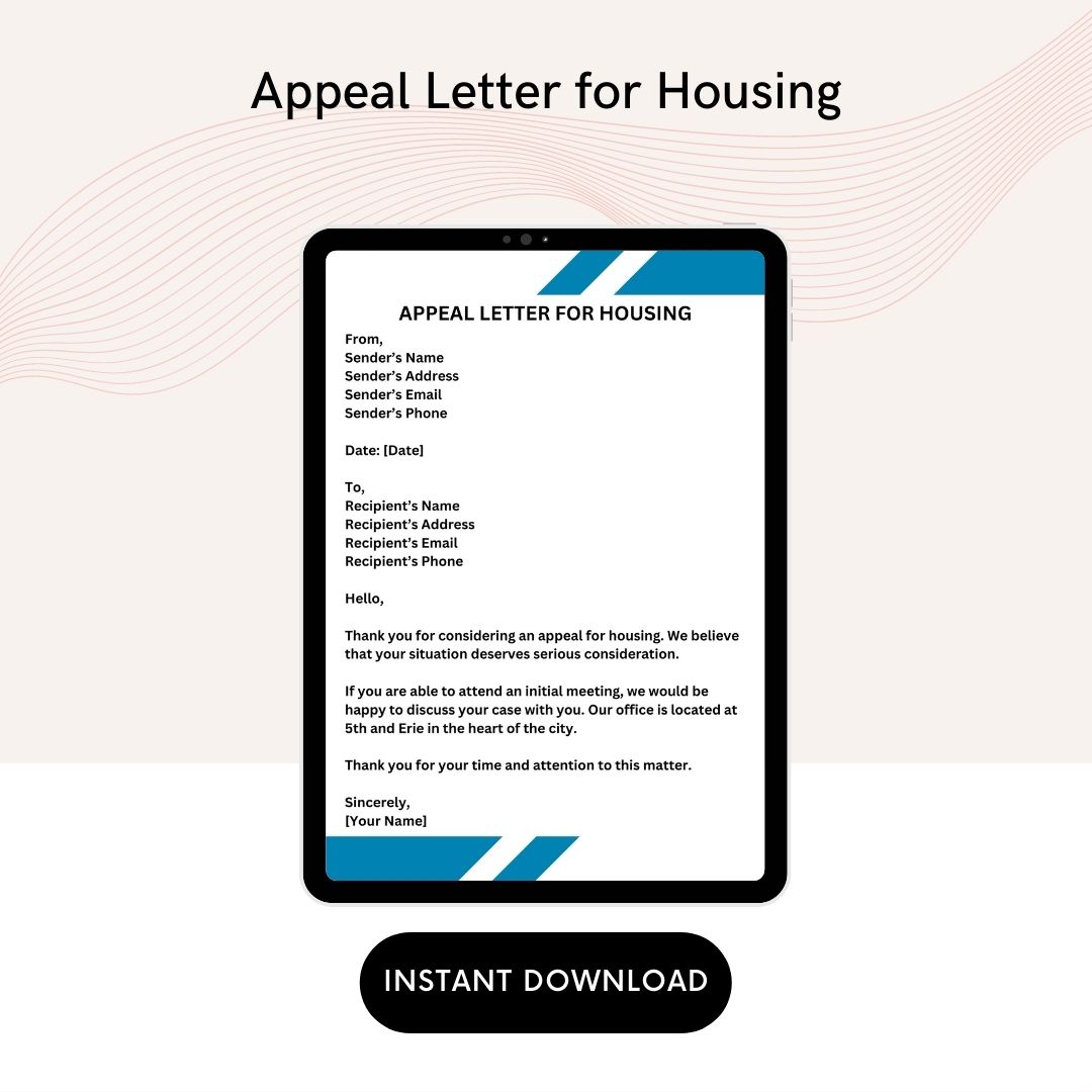 Appeal Letter for Housing Template in Pdf & Word