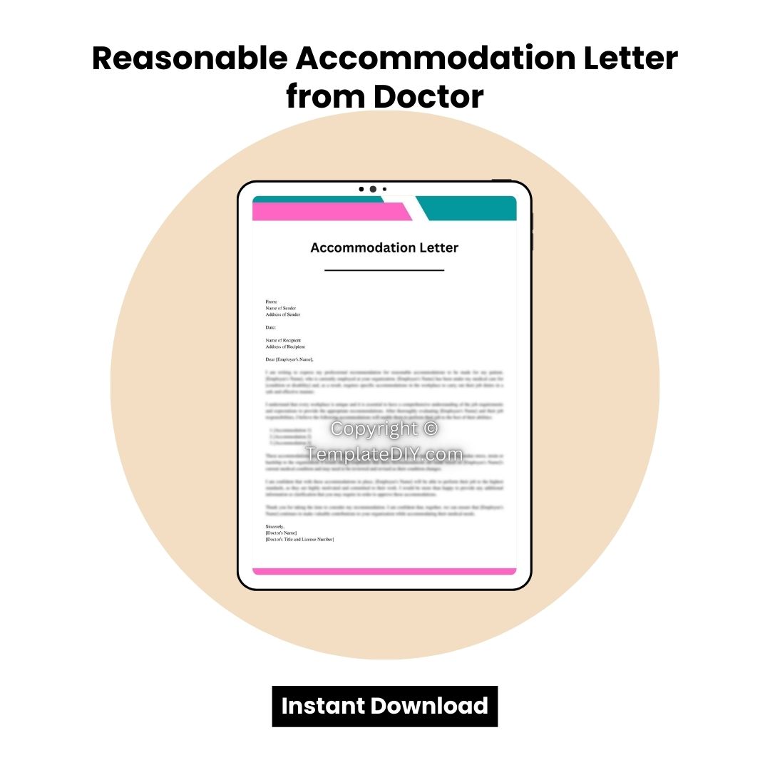 Reasonable Accommodation Letter from Doctor in Pdf and Word Reasonable Accommodation Letter from Doctor in Pdf and Word