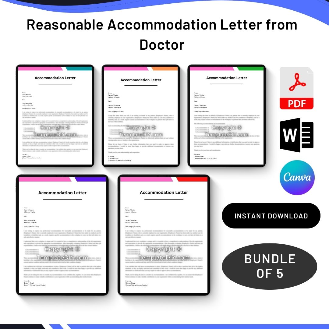 Reasonable Accommodation Letter from Doctor in Pdf and Word