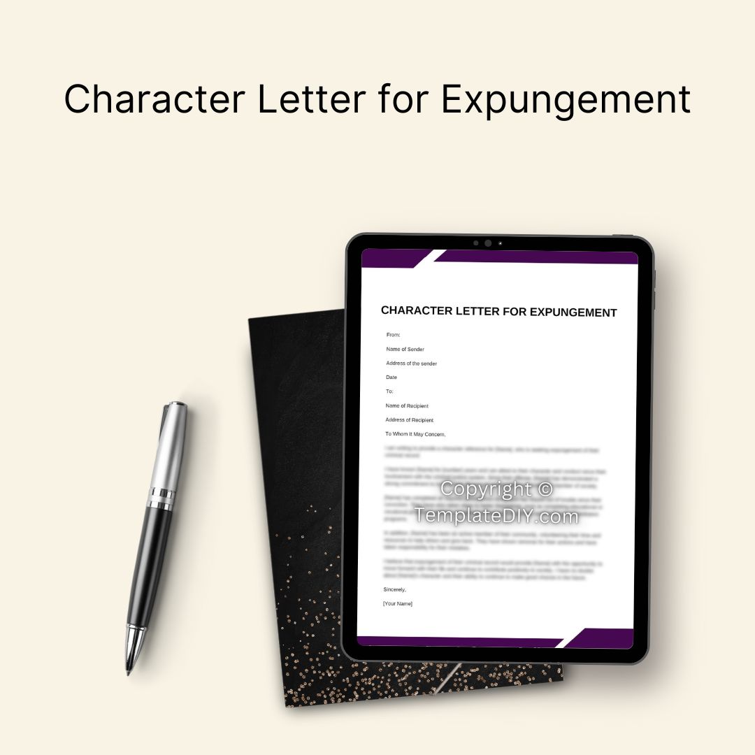 Character Letter for Expungement Sample in Pdf and Word