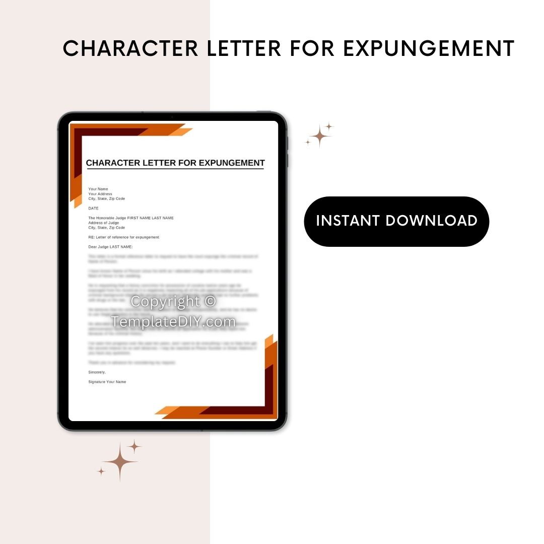 Character Letter for Expungement Sample in Pdf and Word