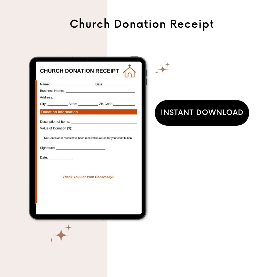 Church Donation Receipt Template Printable [Pdf & Word]