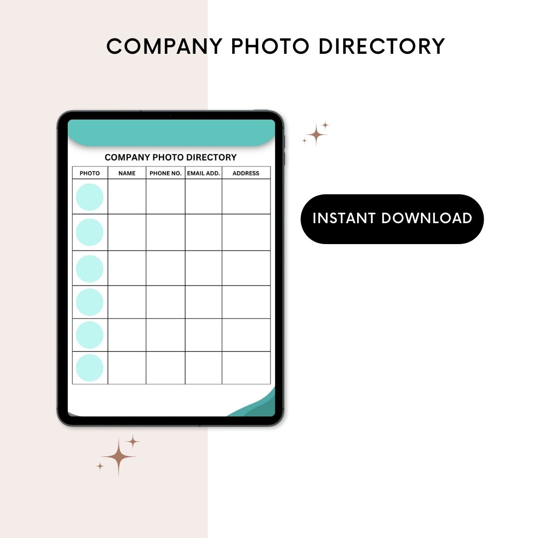 Company Photo Directory Template Printable in Pdf, Word & Excel