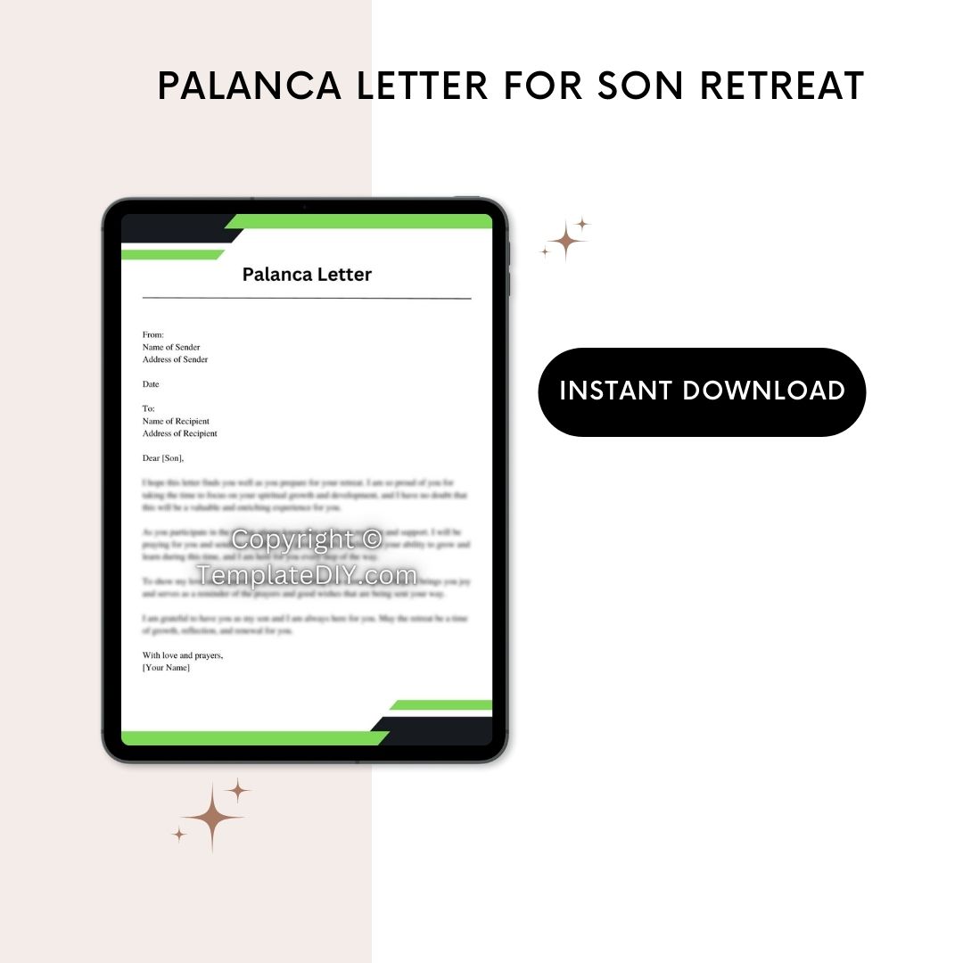 Palanca Letter for Son Retreat with Examples in Pdf and Word