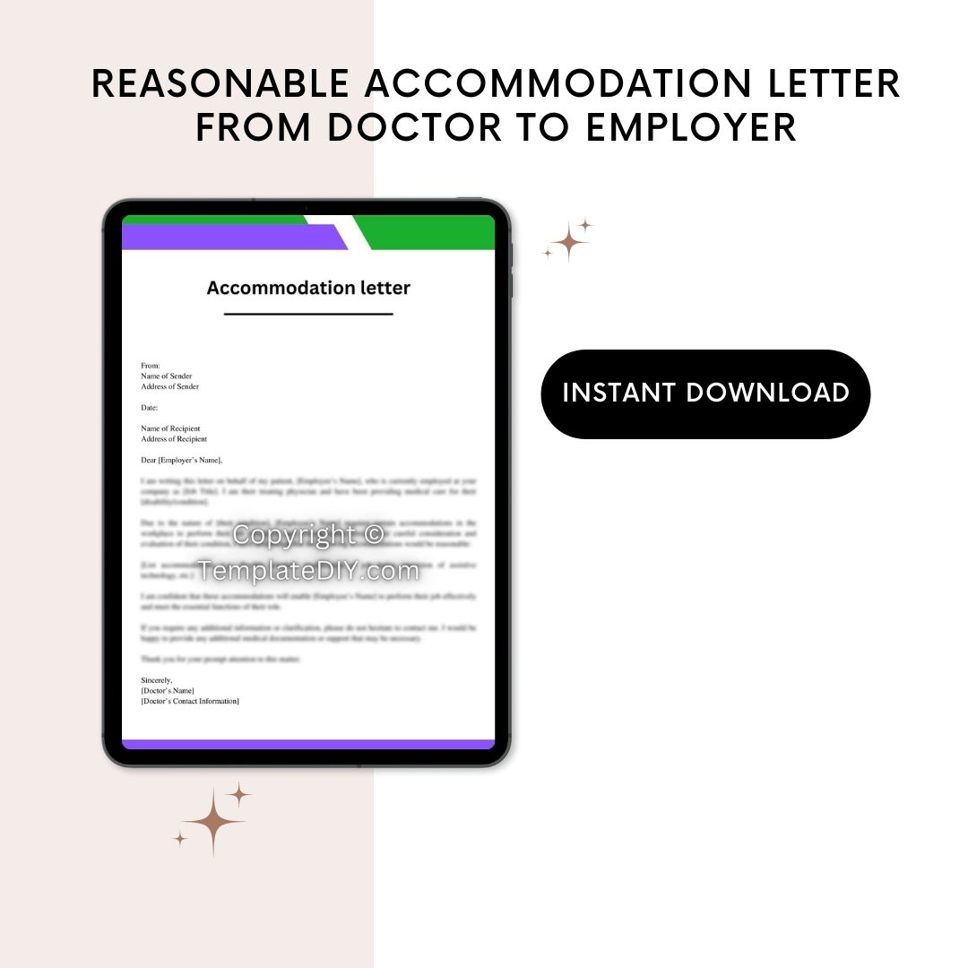 Reasonable Accommodation Letter from Doctor to Employer